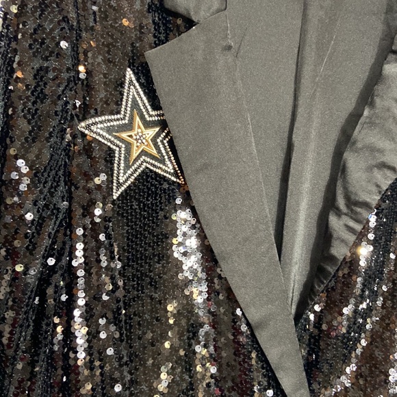 Moving Forward Designs | Jackets & Coats | Moving Forward Designs Black Sequin Star Blazer Fully ...